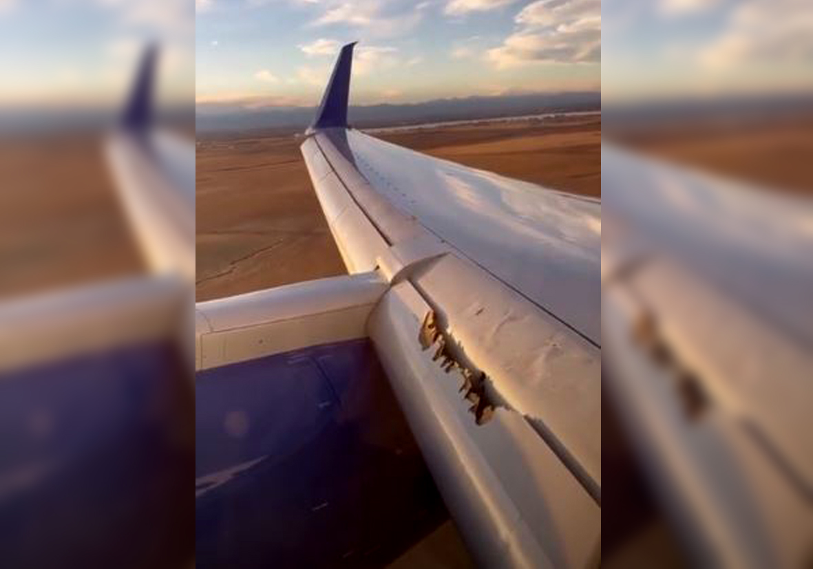 Así fue el aterrizaje de emergencia de un avión al que se le partió un ala en el aire