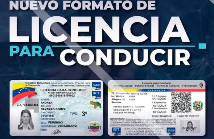 El INTT difundió el nuevo formato que tendrá la licencia de conducir en ...